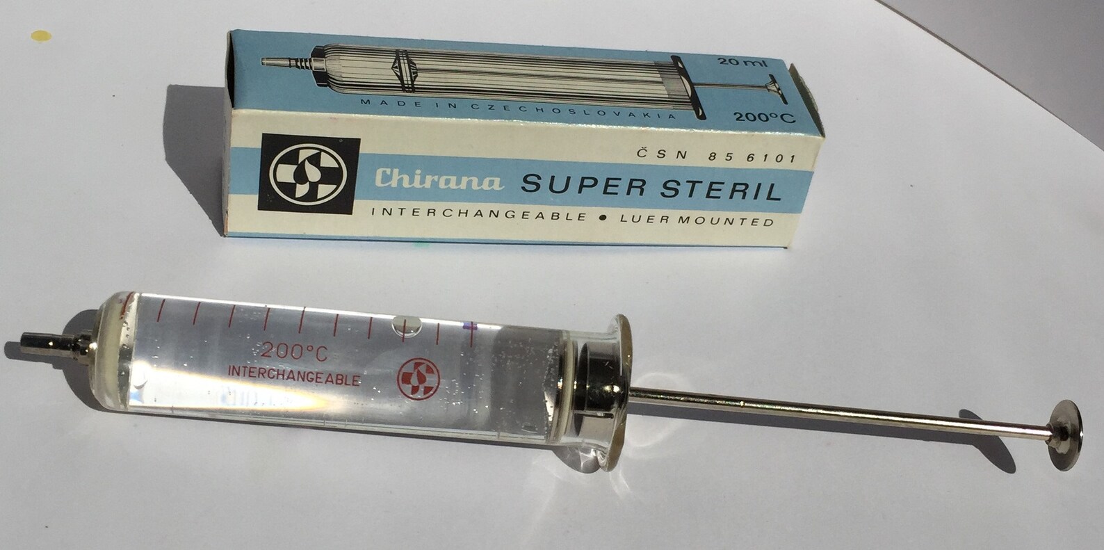 Vintage Medical 1 Pc / 20 ML Chirana Glass Syringe Luer | Etsy