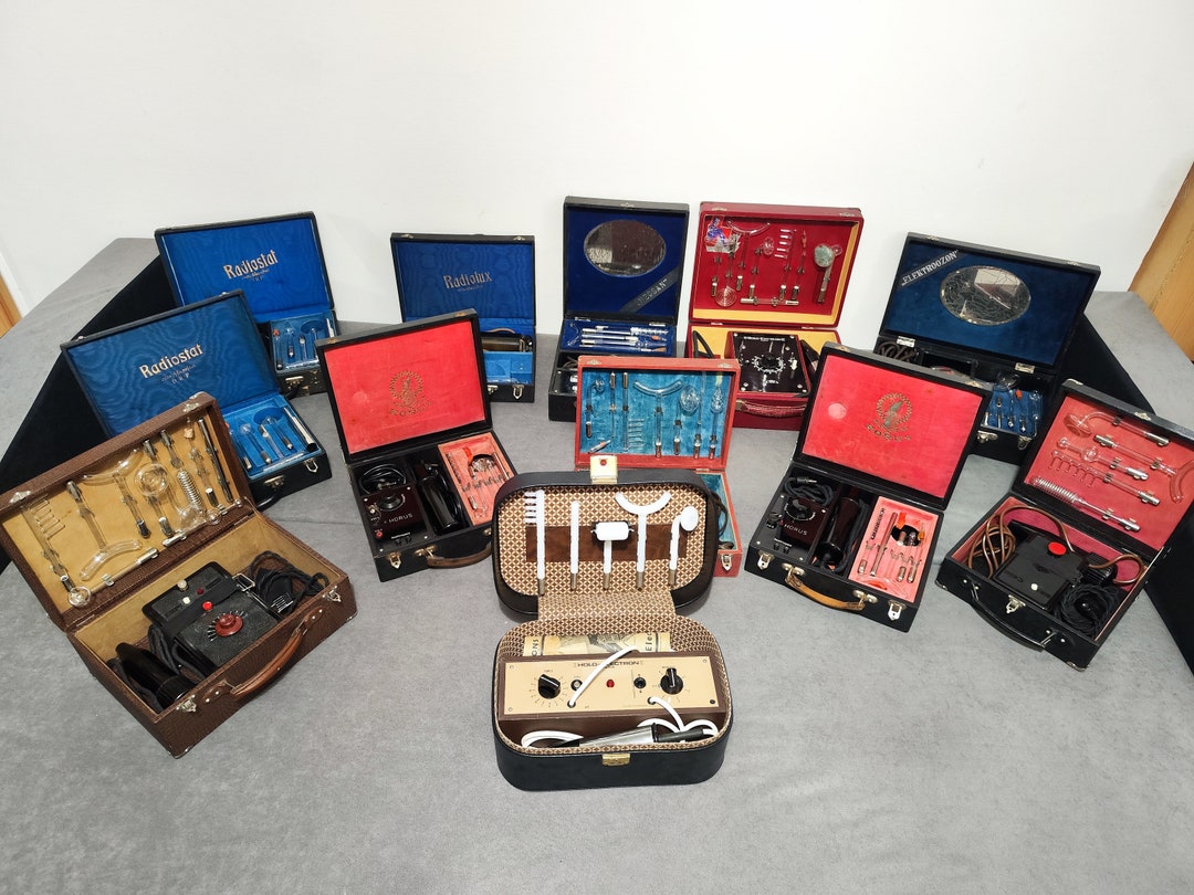 12 Pc VIOLET RAY MACHINE Vintage Ray Generator / High Frequency ...