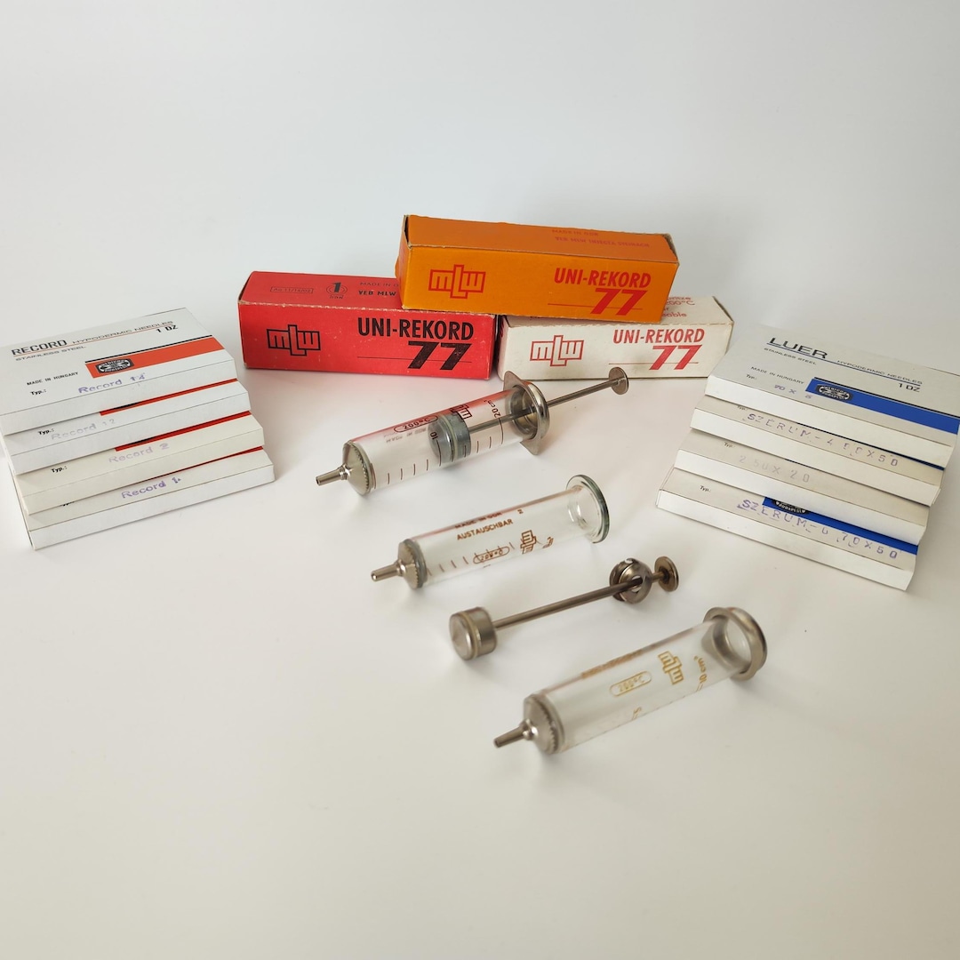 Vintage Medical Pro KIT ! NEW Glass Syringe Set + 8 Box Hypodermic ...