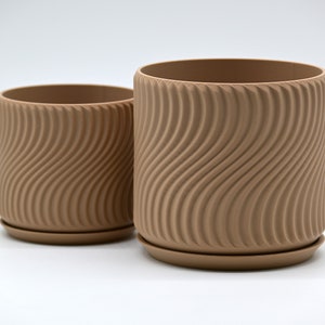 The Oceanside Planter in Desert Tan - Drainage Hole and Tray - Modern ...