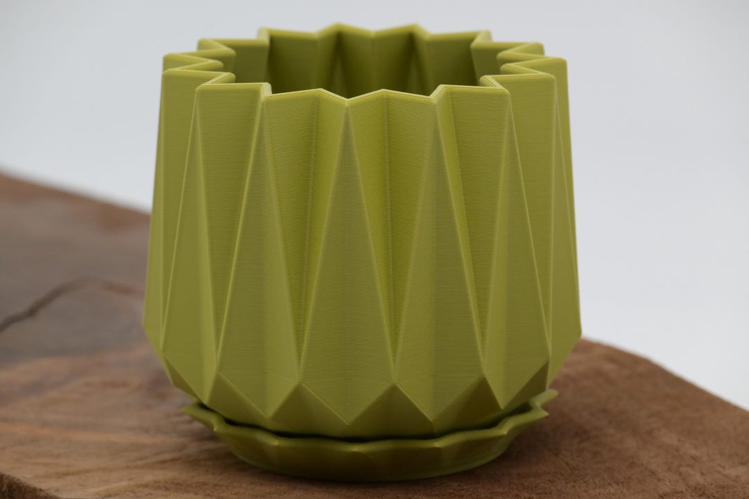 The Estrella Planter in Pear Green - Drainage Hole and Tray - Modern ...