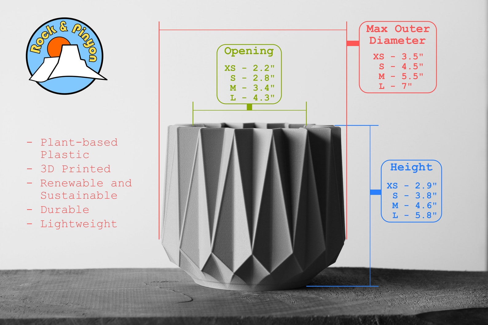 The Estrella Planter - Drainage Hole and Tray - Modern Indoor Plant Pot ...