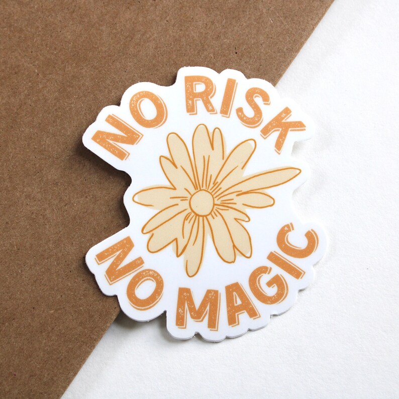 No Risk, No Magic Sticker | Laptop Sticker | Water Bottle Sticker ...