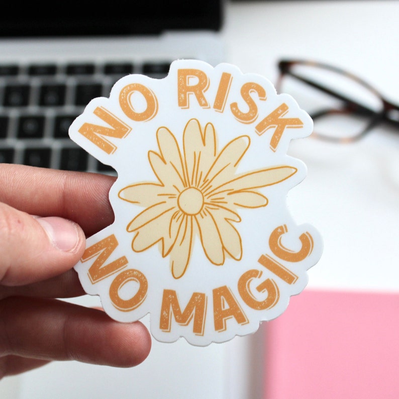 No Risk, No Magic Sticker | Laptop Sticker | Water Bottle Sticker ...