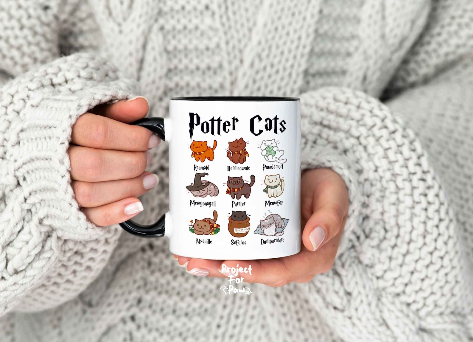 Potter Cats Mug Harry Pawter Potter Cat Mug Gift for Her - Etsy