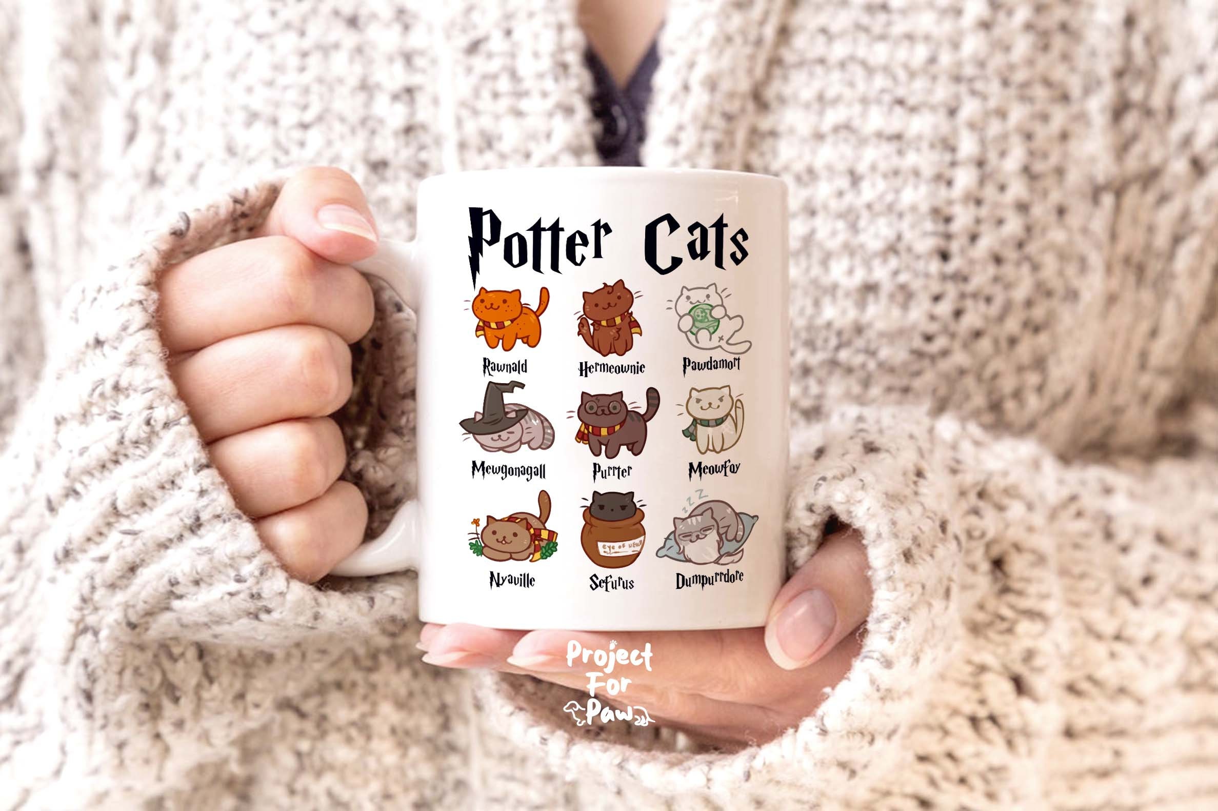 Potter Cats Mug, Harry Pawter, Potter Cat Mug, Gift for Her, Harry ...