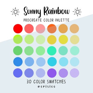 Sunny Rainbow Procreate Color Palette / Color Swatches / Instant ...