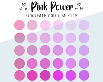 30 Shades of Pink/ 30 Color Palette for Procreate/ Pink Color Palette ...