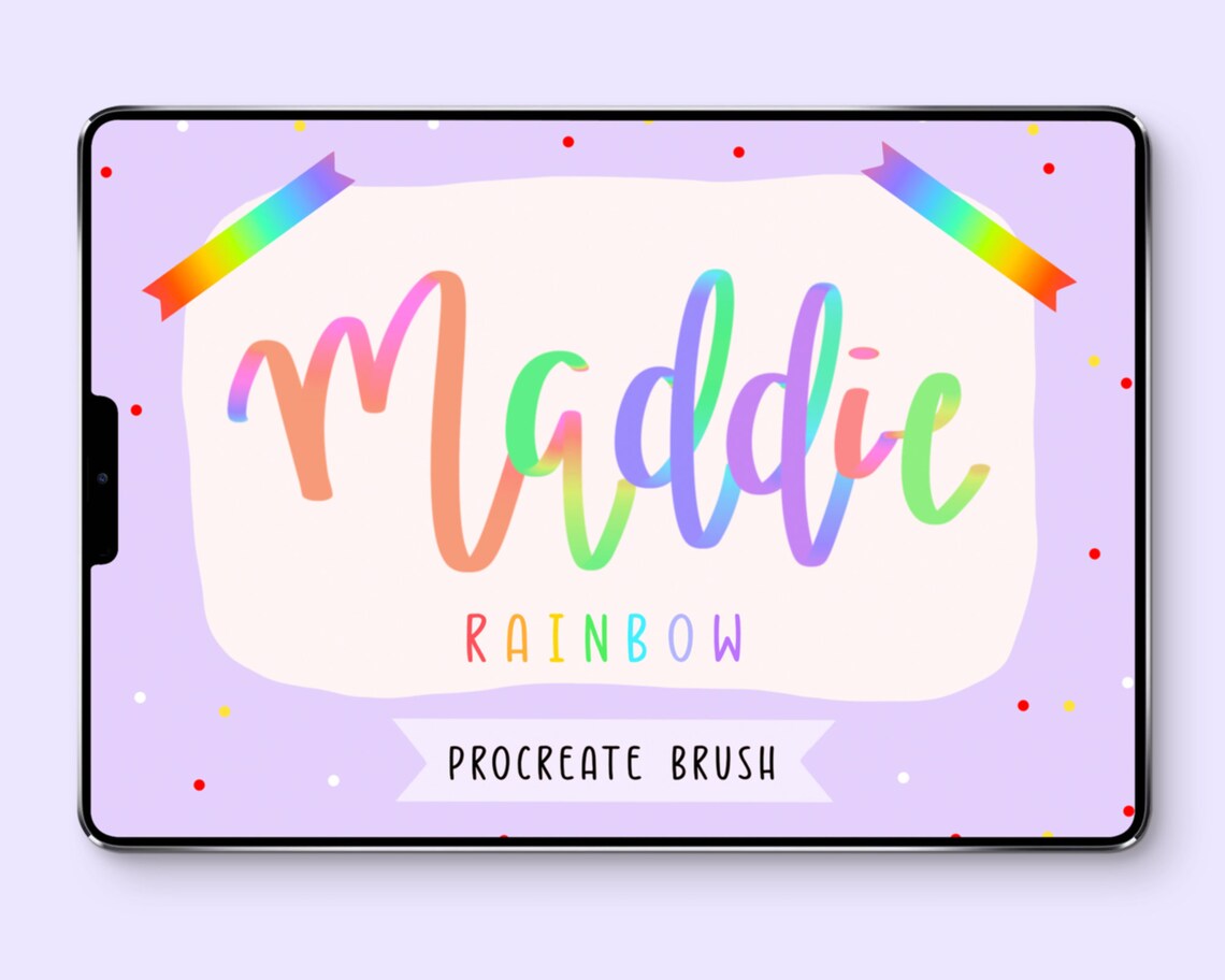 Maddie Rainbow Lettering Procreate Brush / Neon and Pastel - Etsy UK