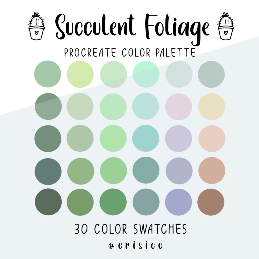 Succulent Foliage Procreate Color Palette / Earth and Green Color ...