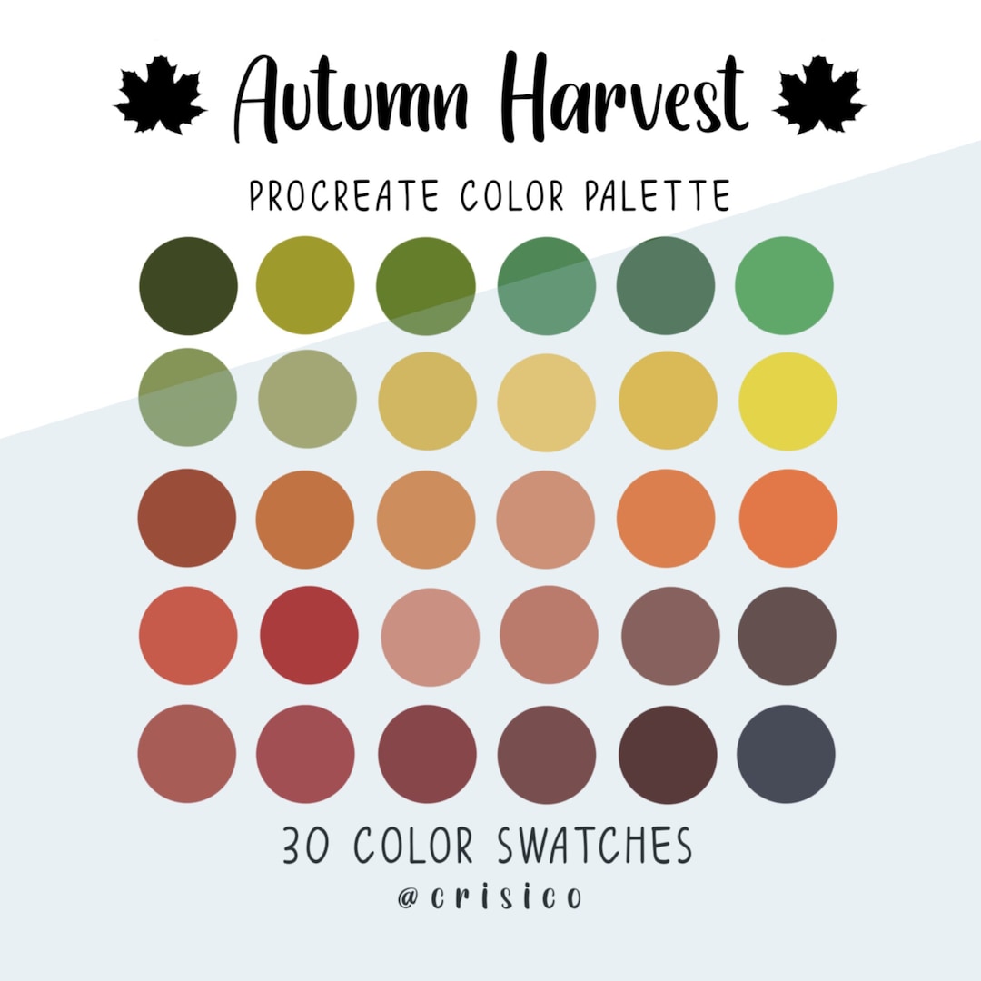 Autumn Harvest Procreate Color Palette / Color Swatches / Instant ...