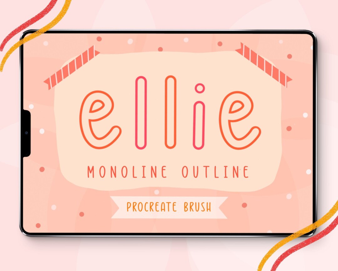 Ellie Outline Procreate Brush / Monoline Outline Lettering Brush ...