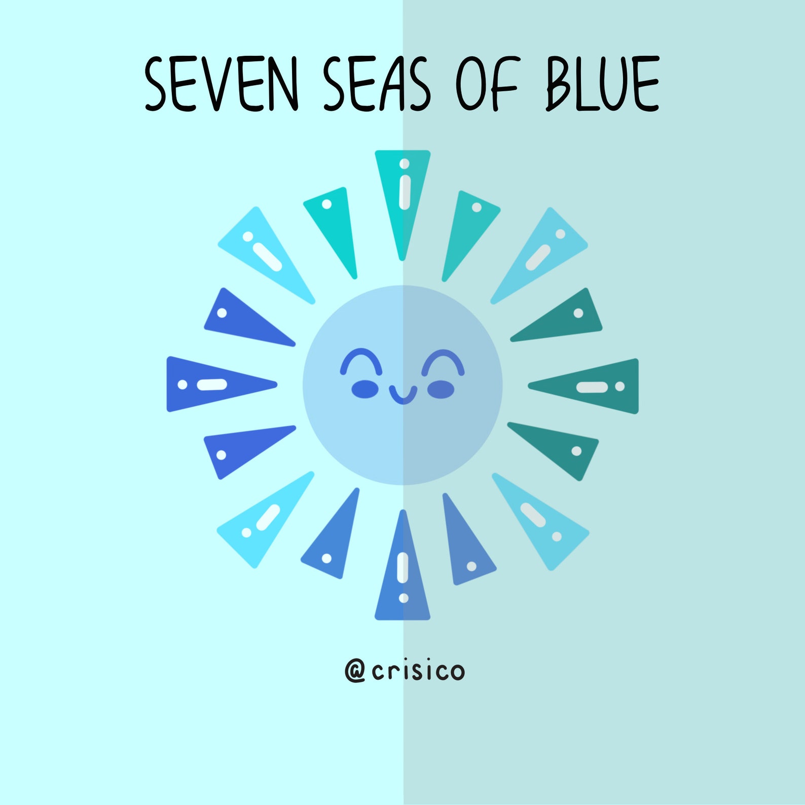 Seven Seas of Blue Procreate Color Palette / Color Swatches / Instant ...