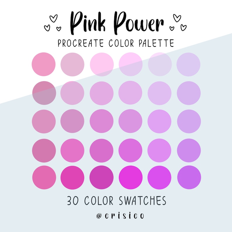 Pink Power Procreate Color Palette / Color Swatches / Instant Download ...