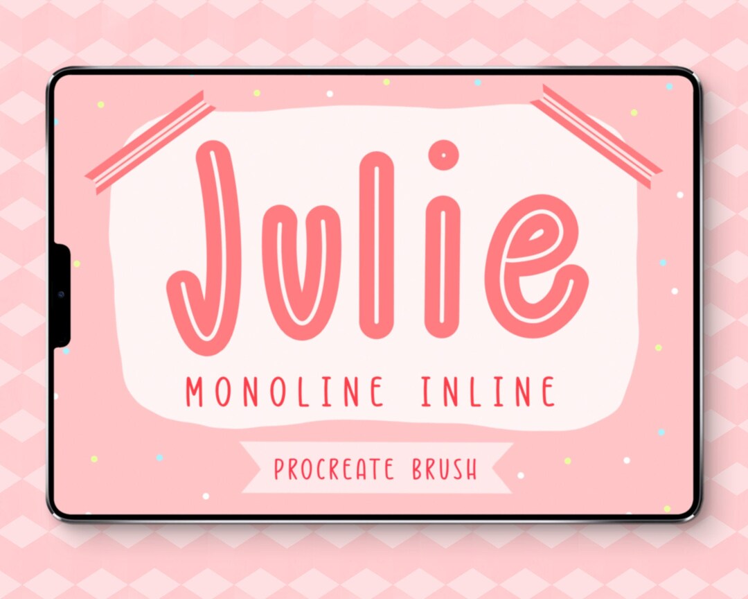 Julie Inline Procreate Brush / Monoline Inline Lettering Brush - Etsy ...