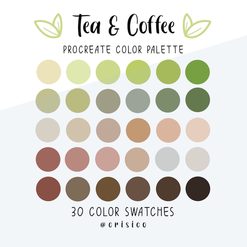Tea and Coffee Procreate Color Palette / Muted Earth Color Swatches ...