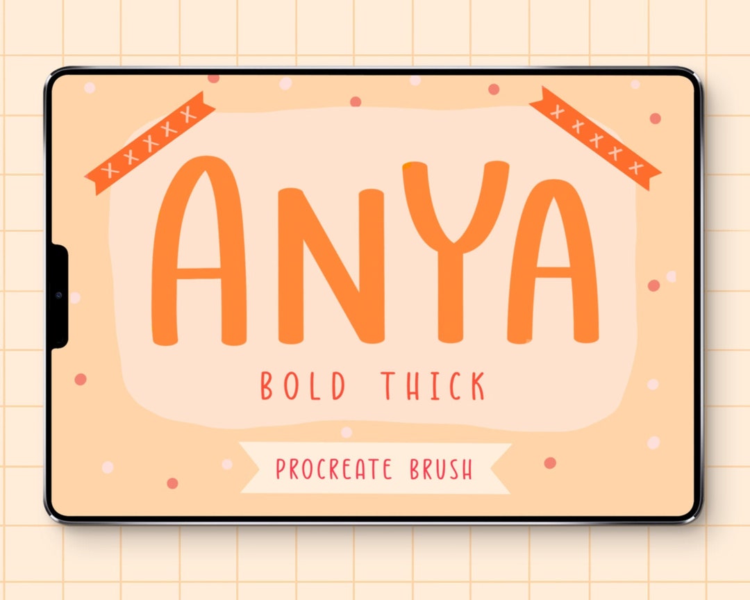 Anya Bold Procreate Brush / Thick Lettering Brush / Instant Digital ...