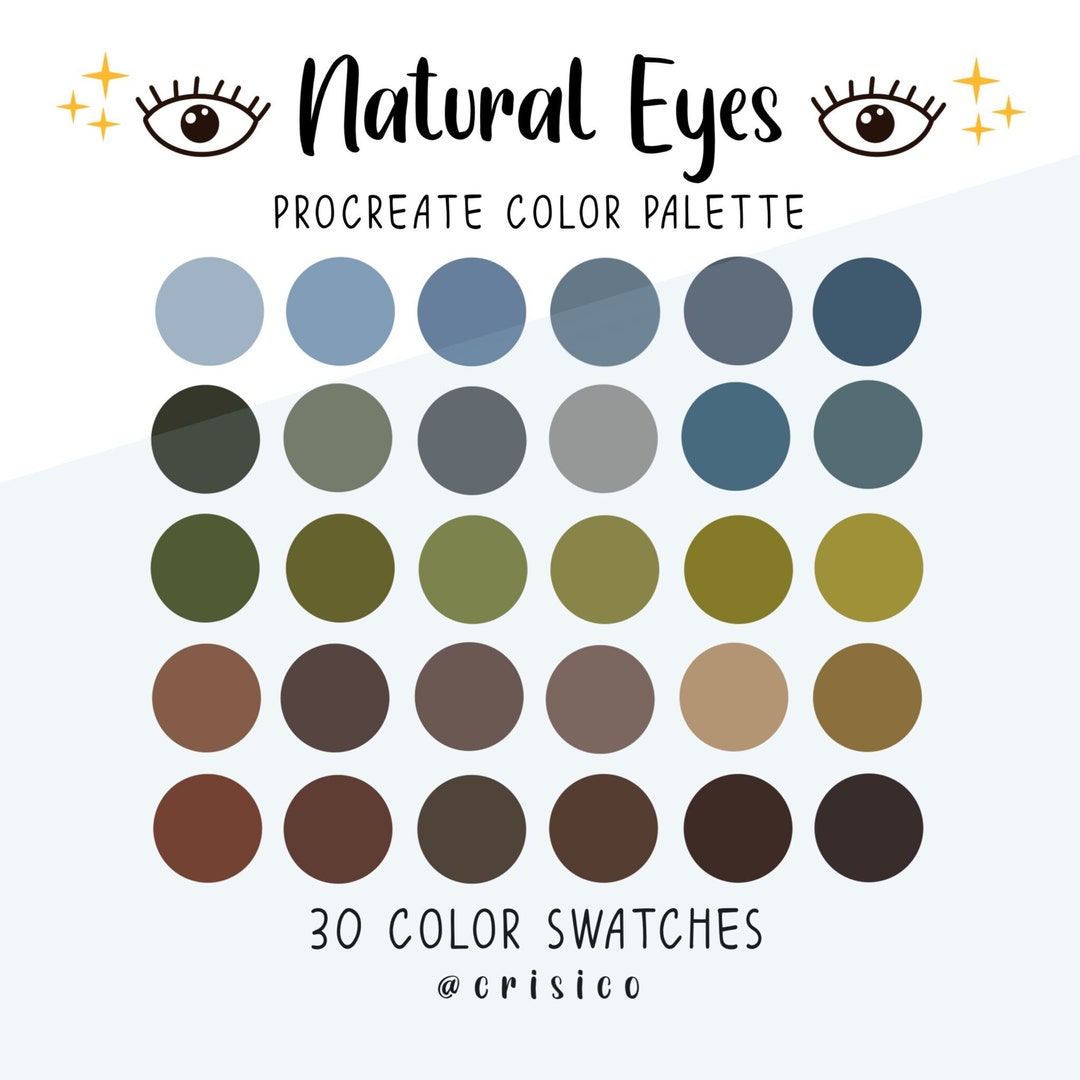Natural Eyes Procreate Color Palette / Human Iris Shade Swatches ...