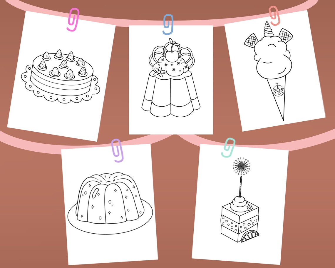 Yummy Sweets Digital Coloring Book / Chill and Color / Adult & Children ...