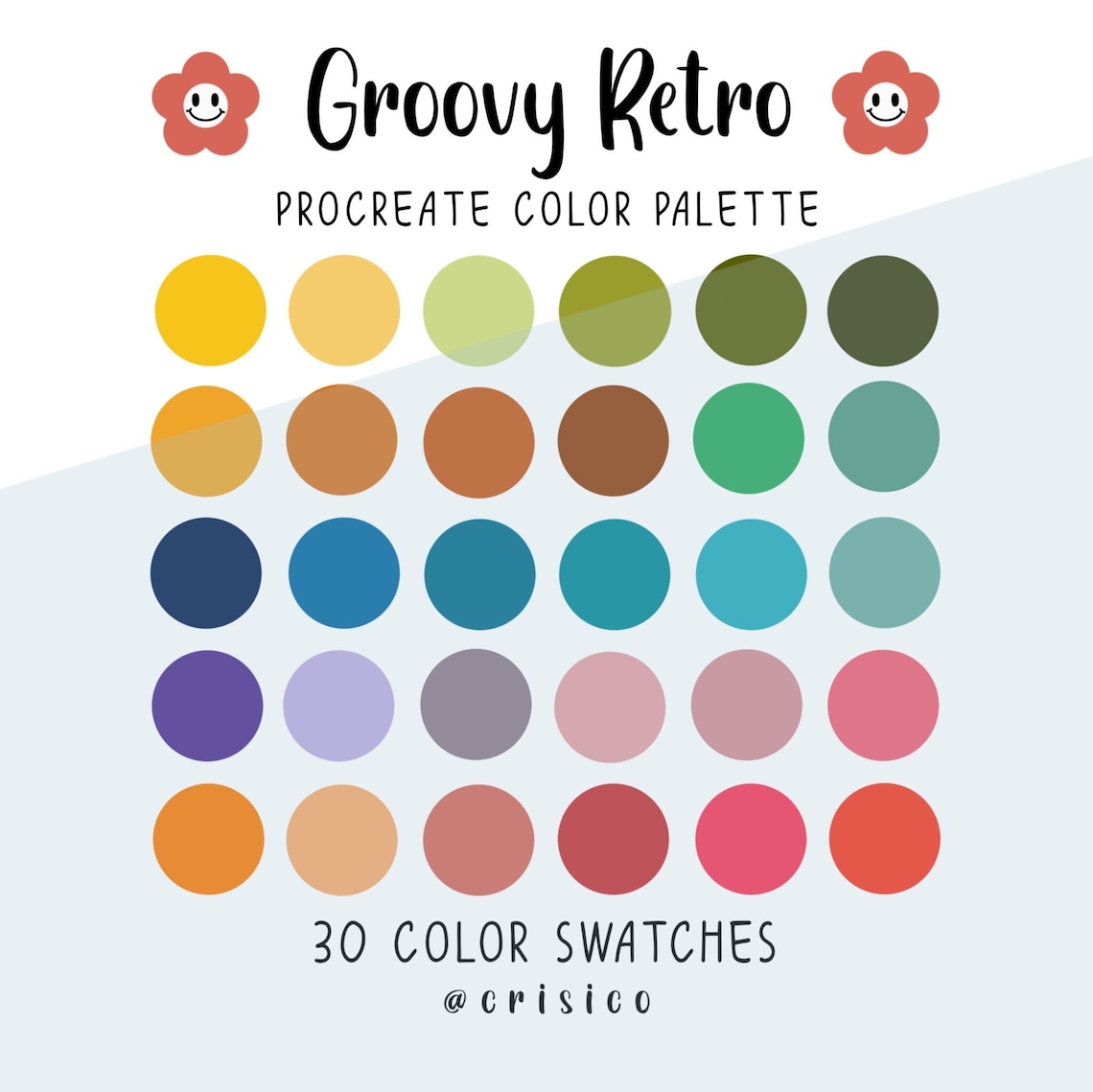 Groovy Retro Procreate Color Palette / Color Swatches / Instant ... Groovy Retro Procreate Color Palette / Color Swatches / Instant ...