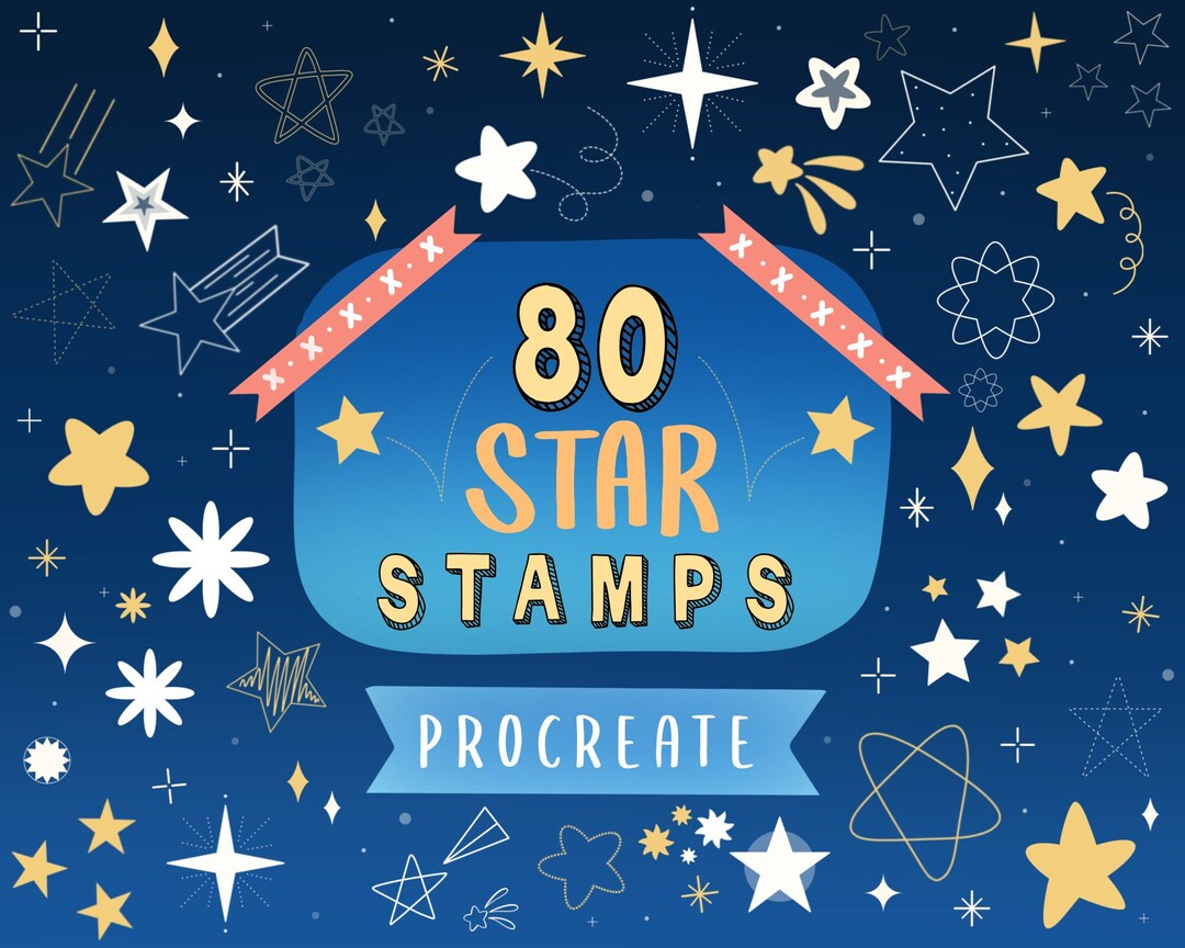Star Procreate Stamps / Starry Sparkle Doodle Stamp Brushes / Wish Upon ...