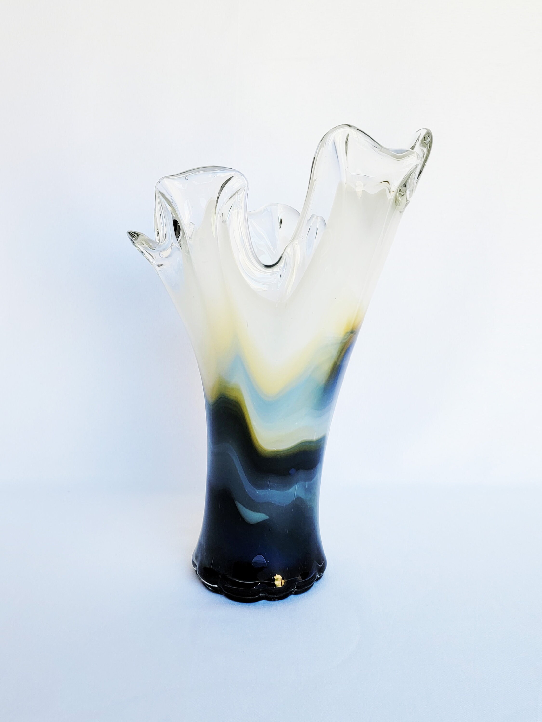 Vintage Water Splash Vase Hand Blown and Swung Glass - Etsy