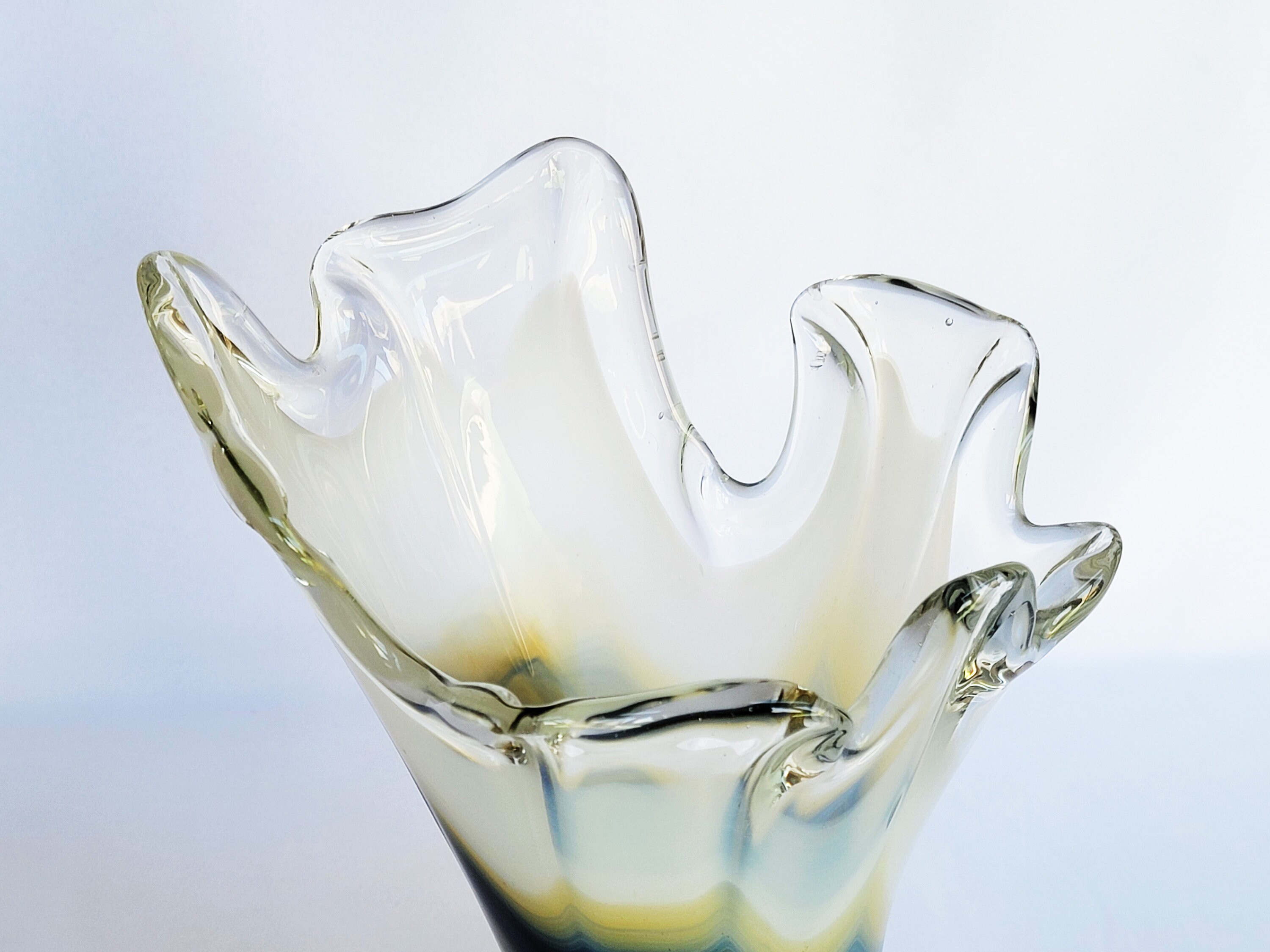 Vintage Water Splash Vase Hand Blown and Swung Glass - Etsy