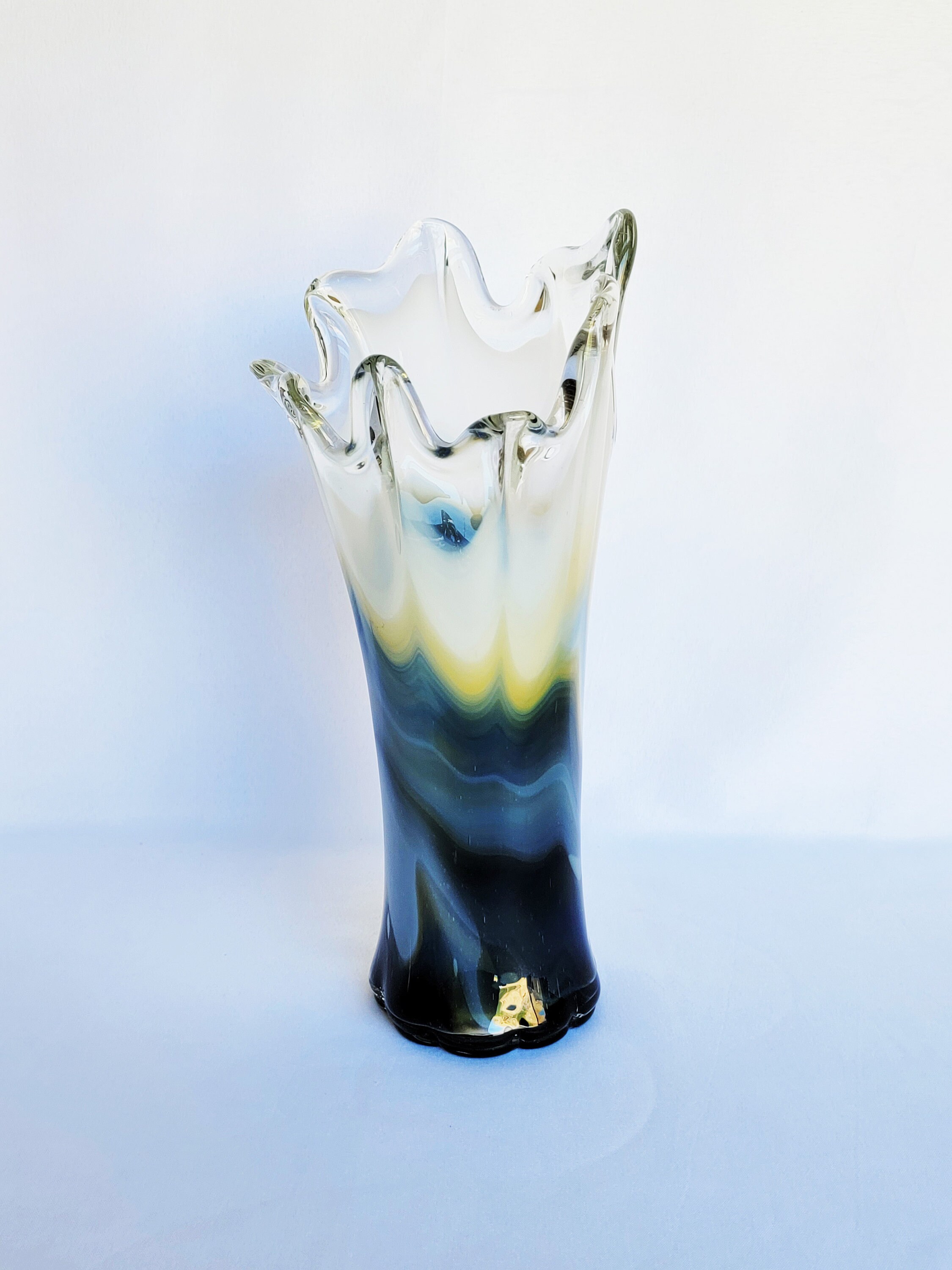Vintage Water Splash Vase Hand Blown and Swung Glass - Etsy