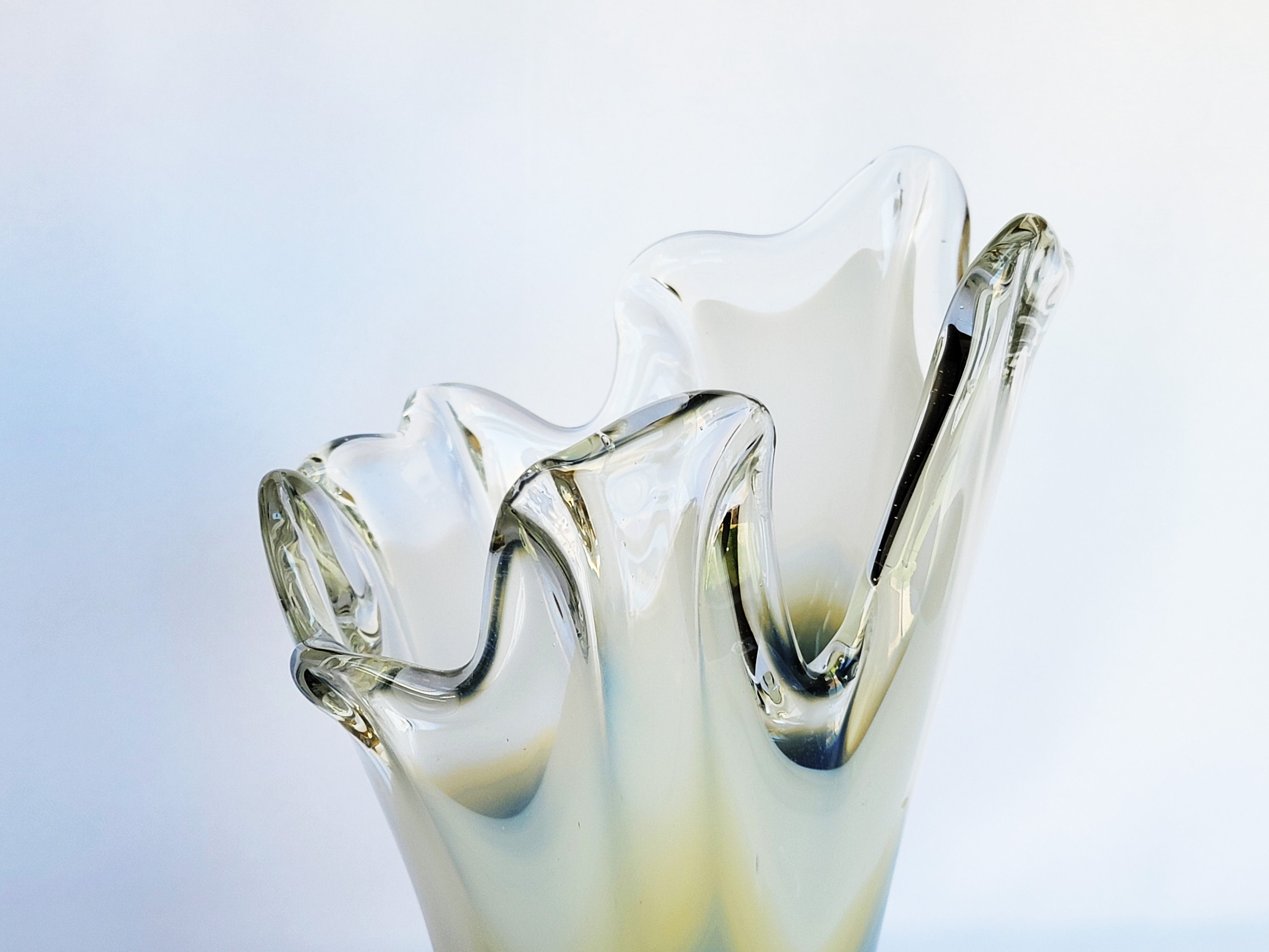 Vintage Water Splash Vase Hand Blown and Swung Glass - Etsy