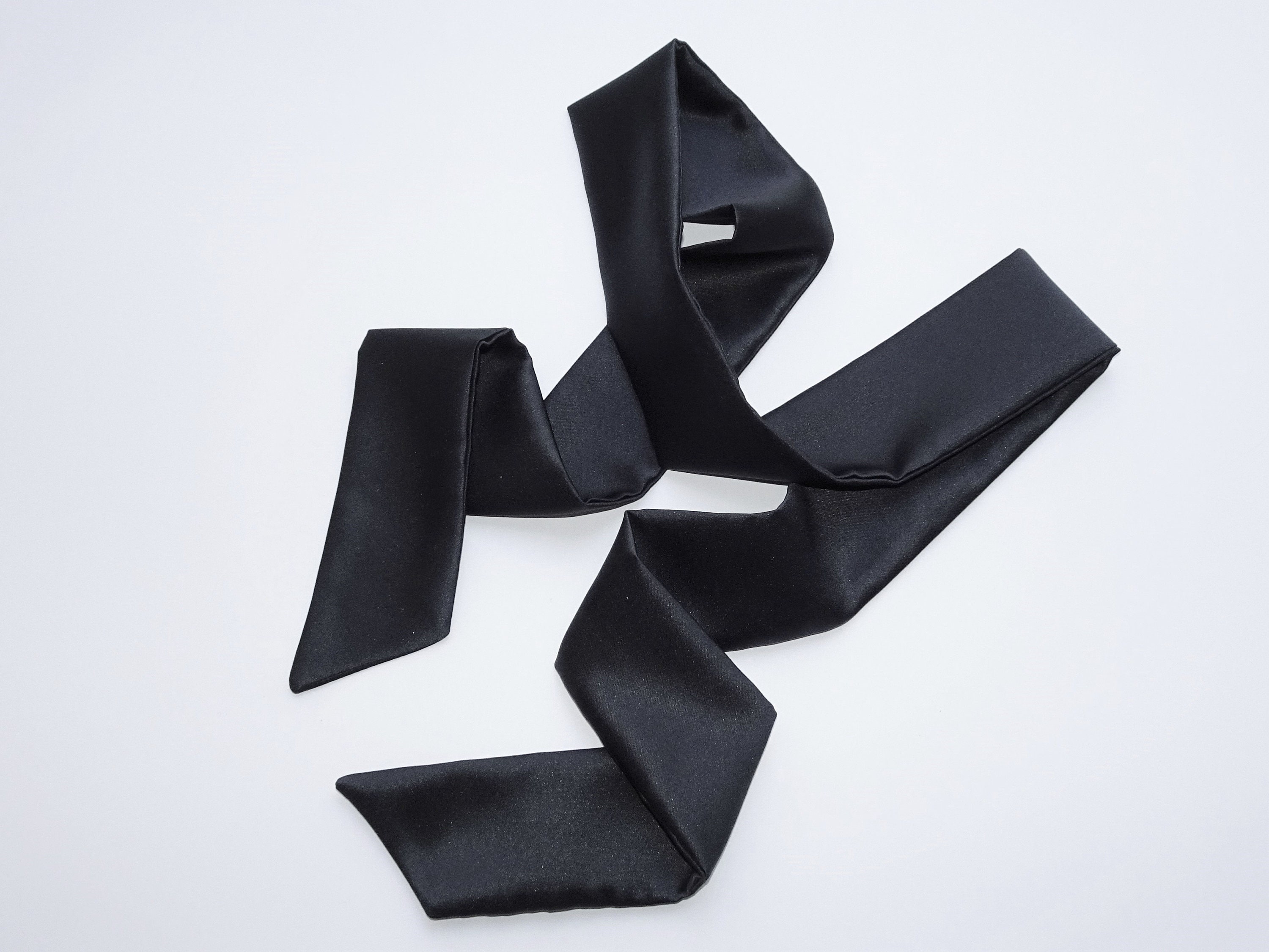 Long Black Satin Sash 58in / Satin Sash Belt / Ponytail Head Scarf ...