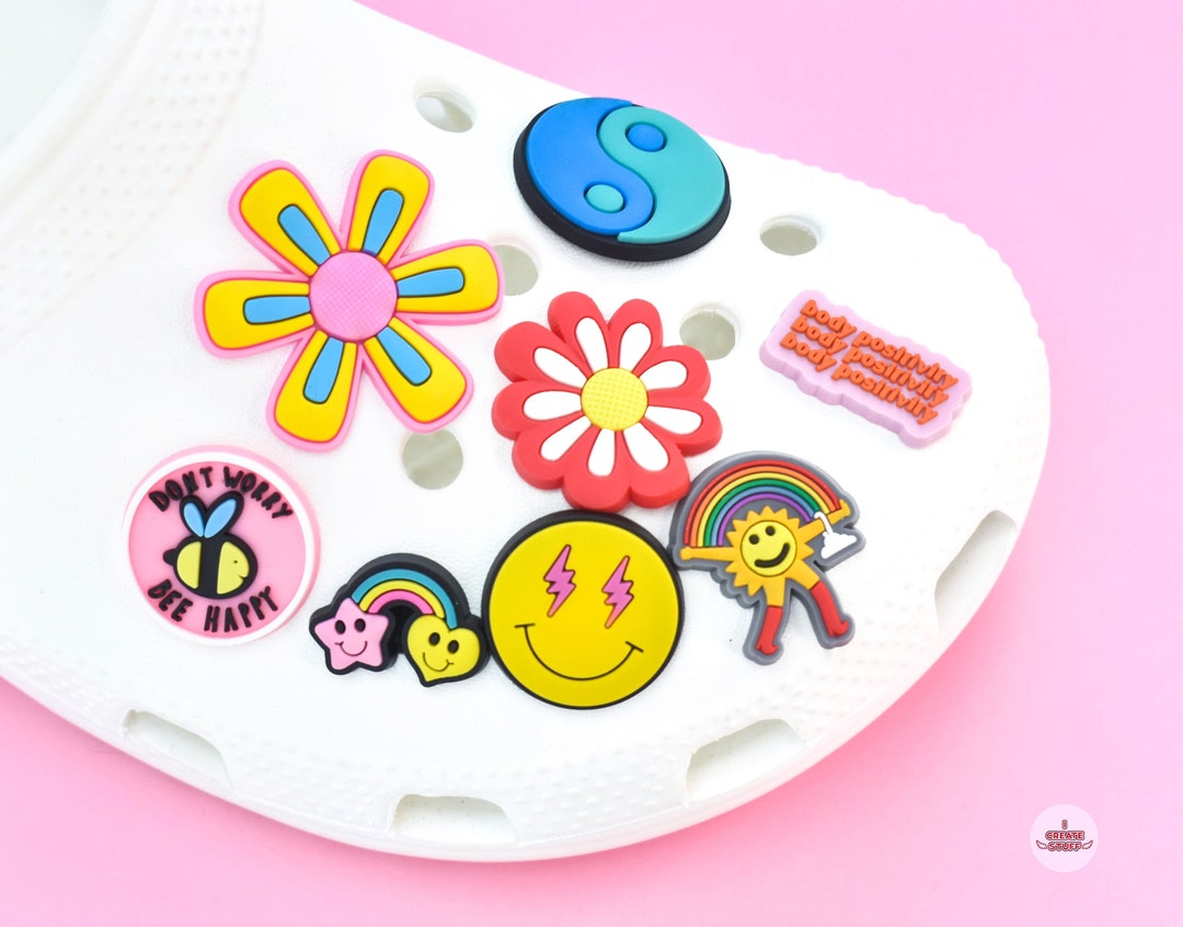 SHOE CHARMS, Preppy Croc Charms, Daisy Flower Shoe Charms, Retro Shoe ...