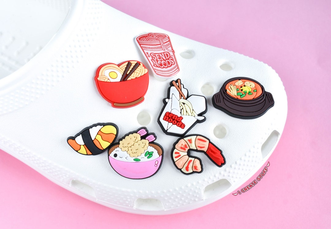 SHOE CHARM Asian Food Shoe Charms, Ramen, Shoe Pins, Sushi, Kawaii Shoe ...