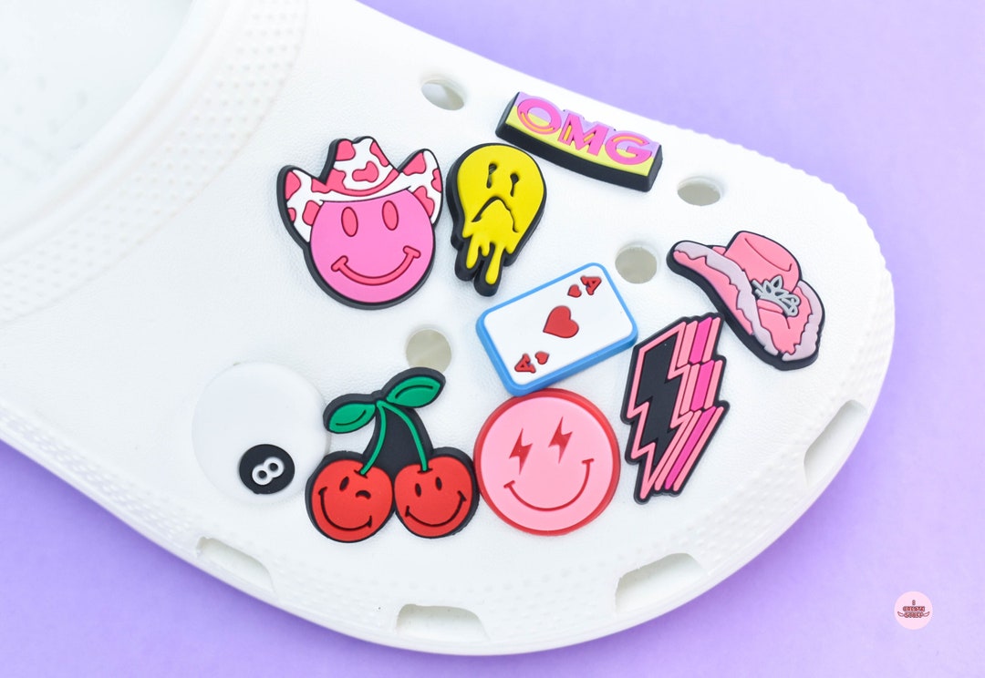 Croc Shoe Charm Accessories, Pink Shoe Charms, Preppy Croc Charms ...