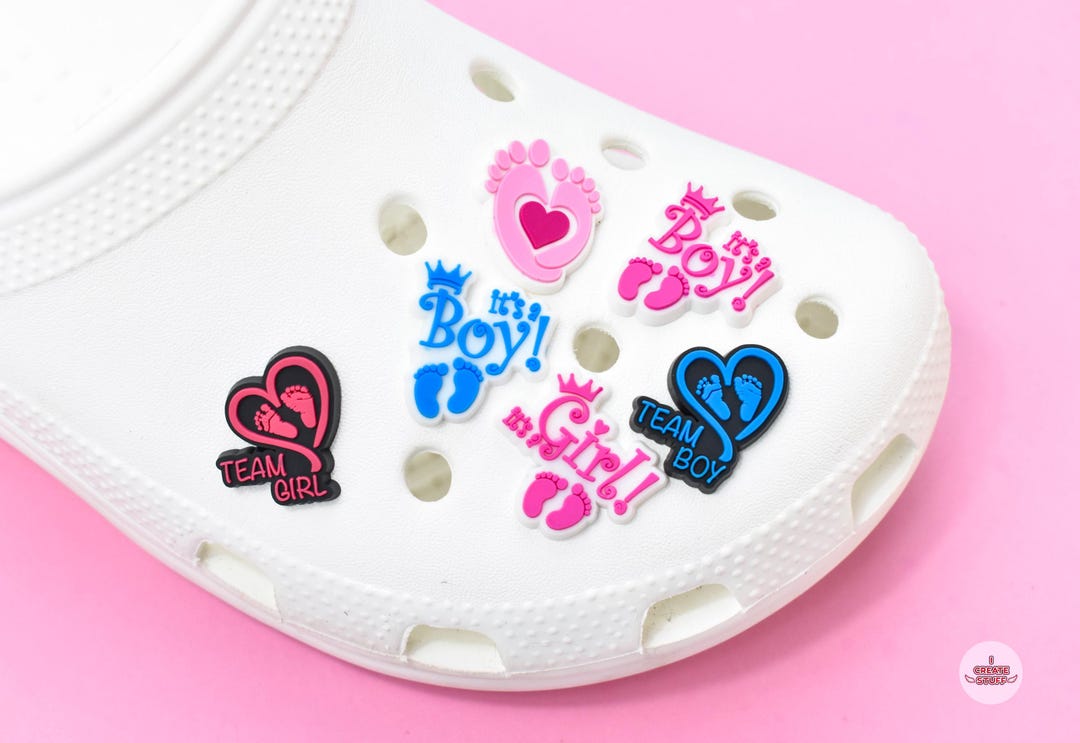 Baby Shower Croc Charm Gender Reveal Shoe Charms Baby Announcement ...