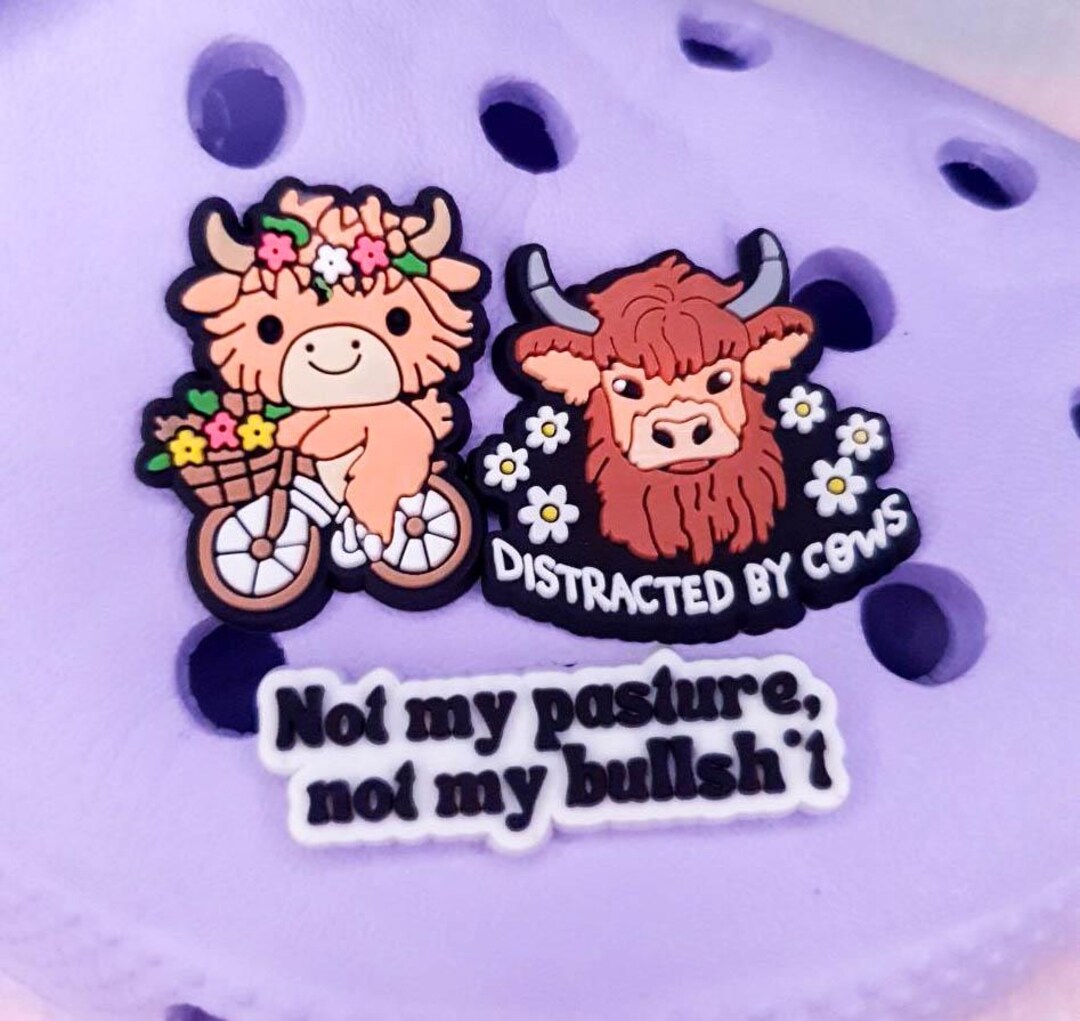Cute Highland Cow Croc Charm Baby Cow Shoe Charm Scottish Cow Farm ...