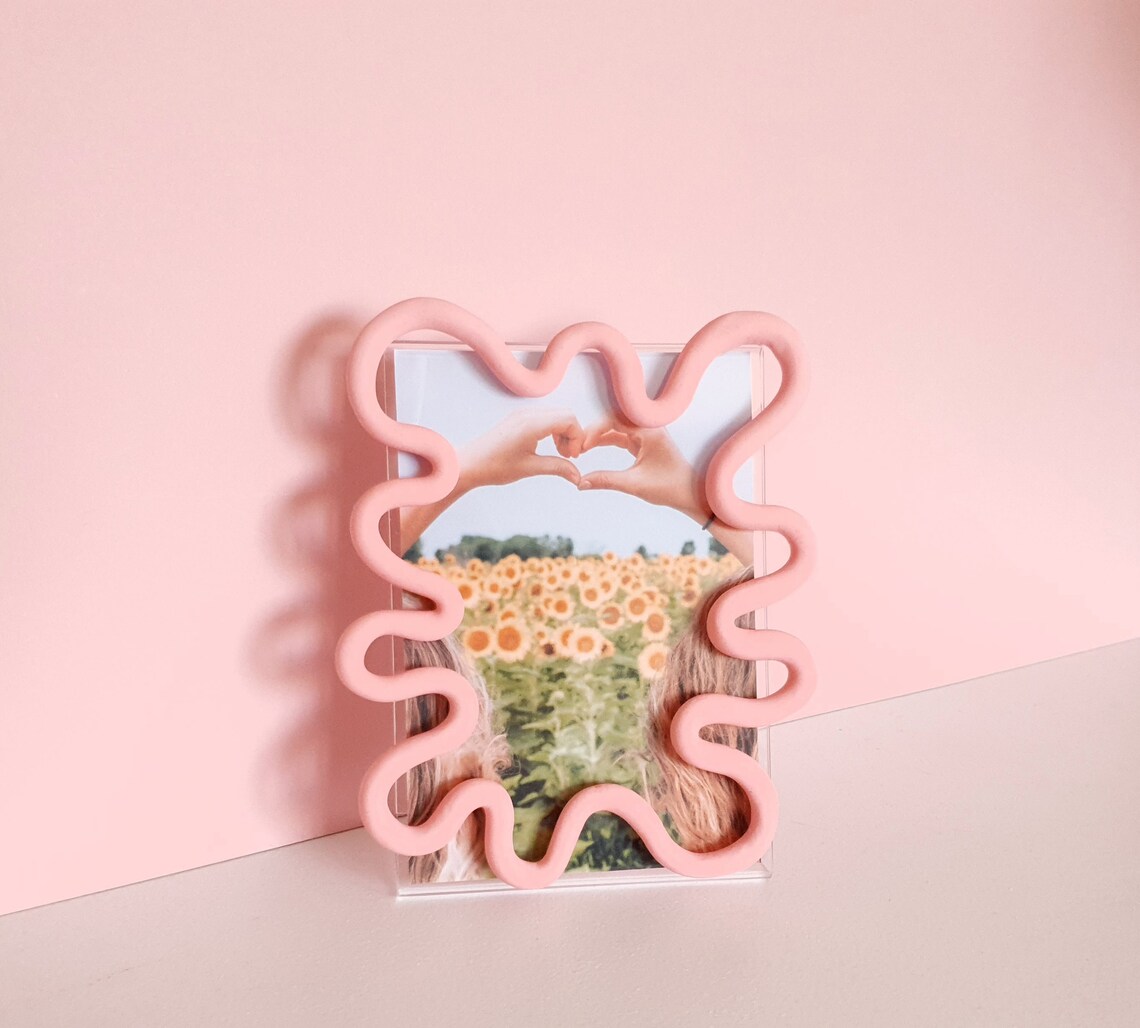 Squiggle Frame Blob Frame Pink Aesthetic Picture Frame Wavy | Etsy