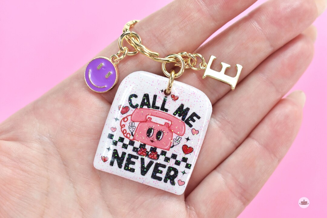 Keyring With Charms, Retro Keychain, Personalised Keyring, Initial ...