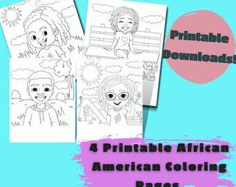 African American Kids Coloring Book - Etsy