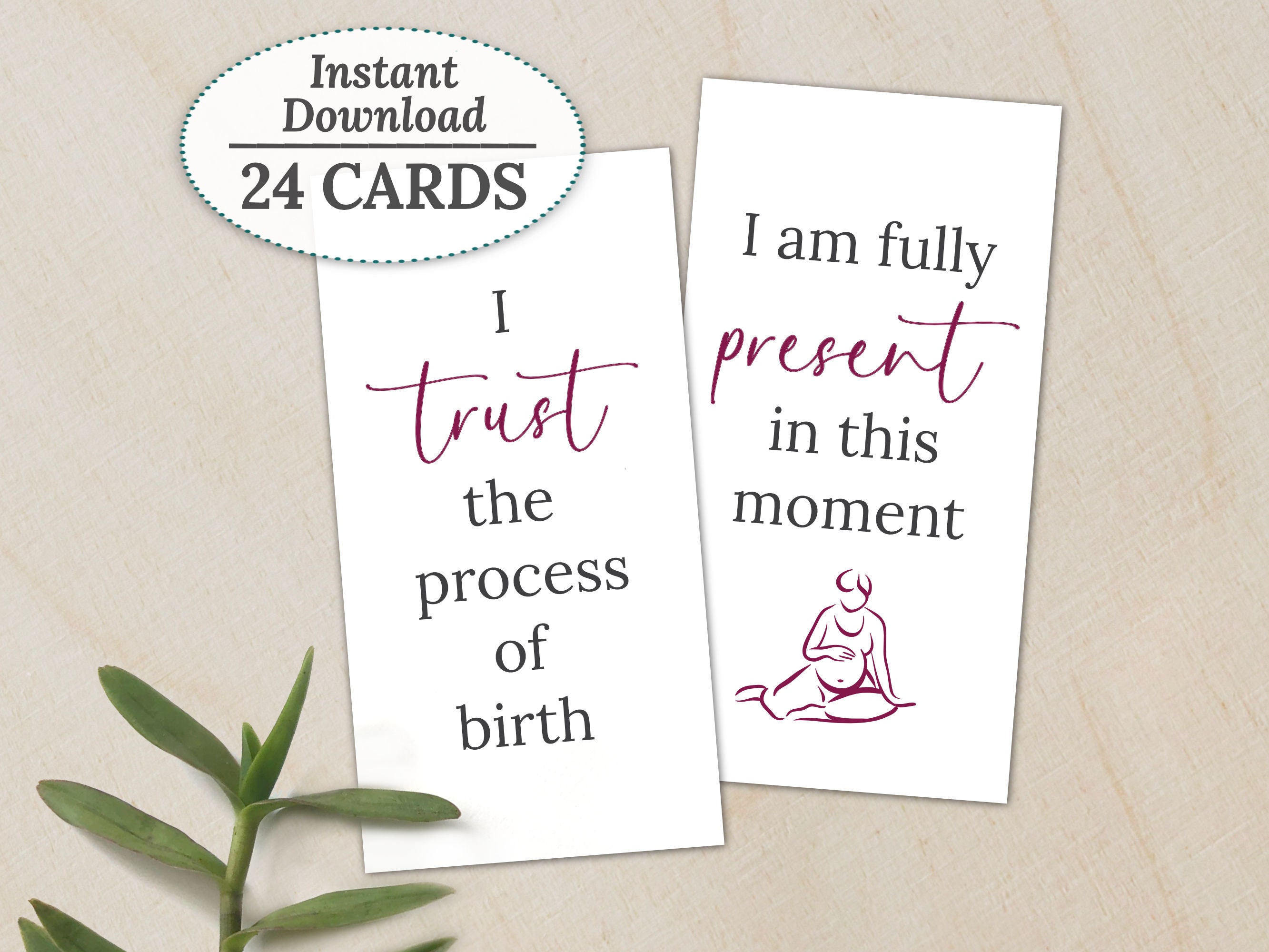 Birth Affirmation Cards Printable Pregnancy Vision Board - Etsy