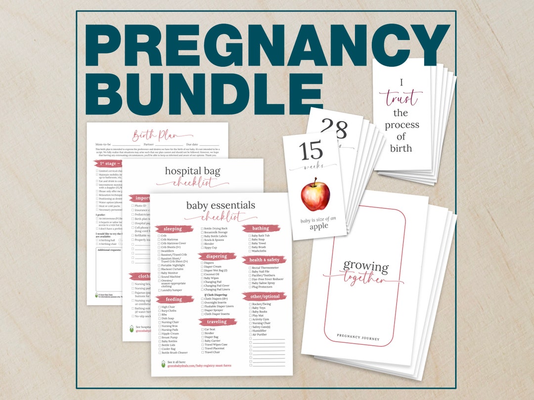 Printable Pregnancy Bundle for Mom to Be, Essentials for First Time ...