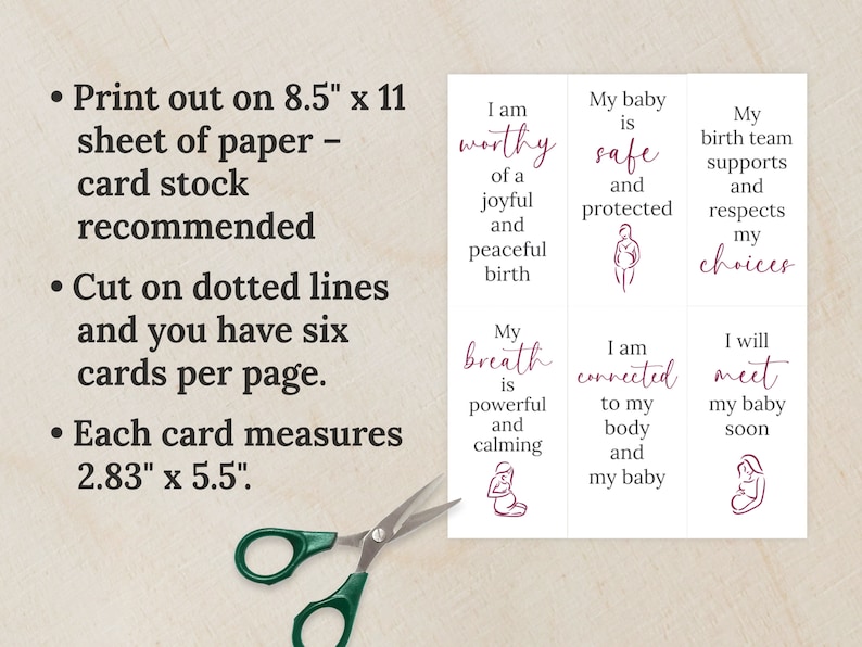 Birth Affirmation Cards Printable Pregnancy Vision Board - Etsy
