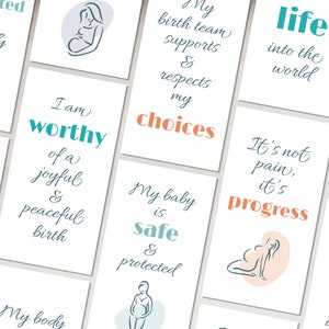 PRINTABLE Labor & Birth Affirmation Cards | Hypnobirth Card Deck ...