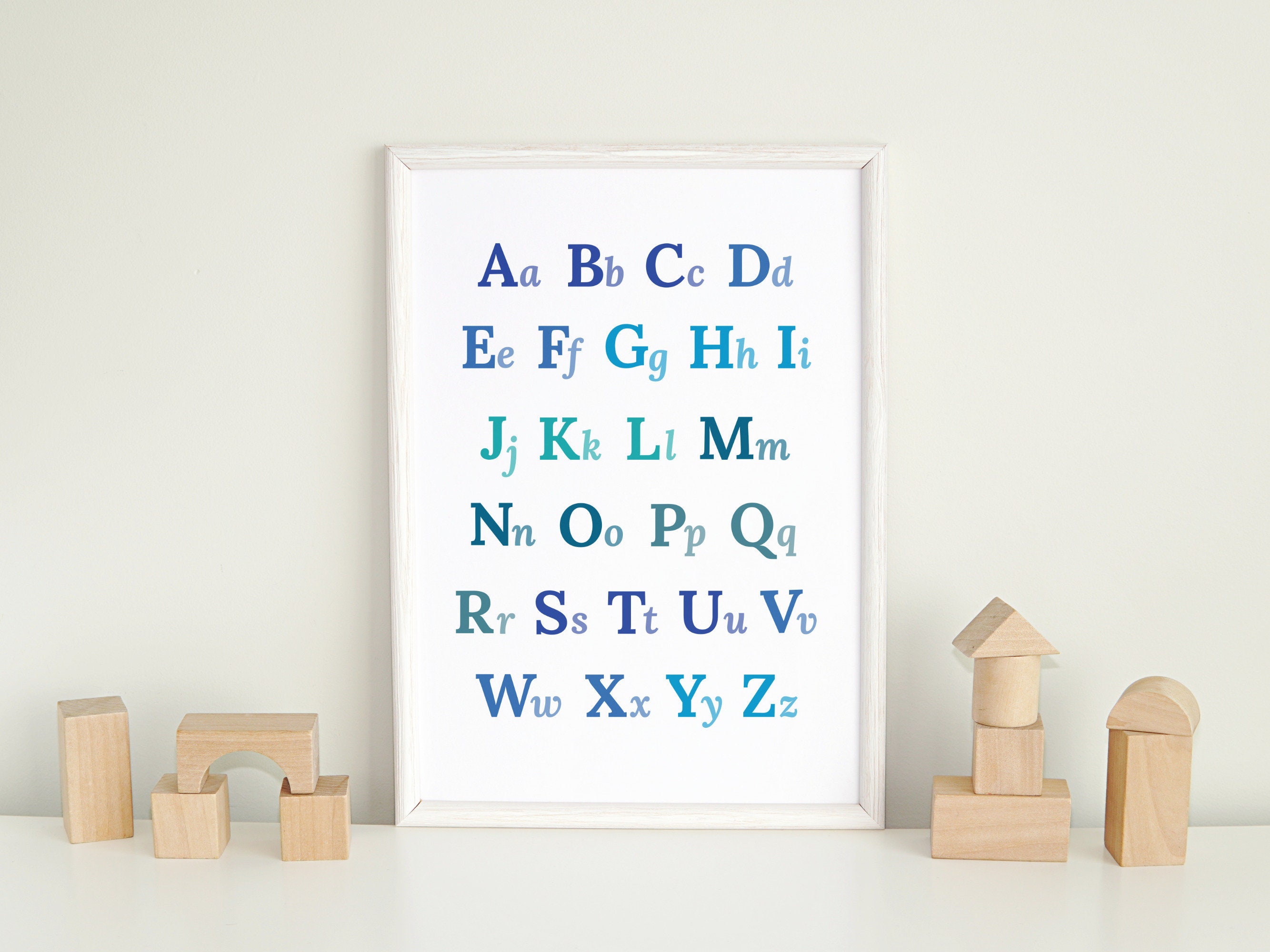 Alphabet Poster for Nursery PRINTABLE Ocean Colors Baby Gift Wall Decor ...