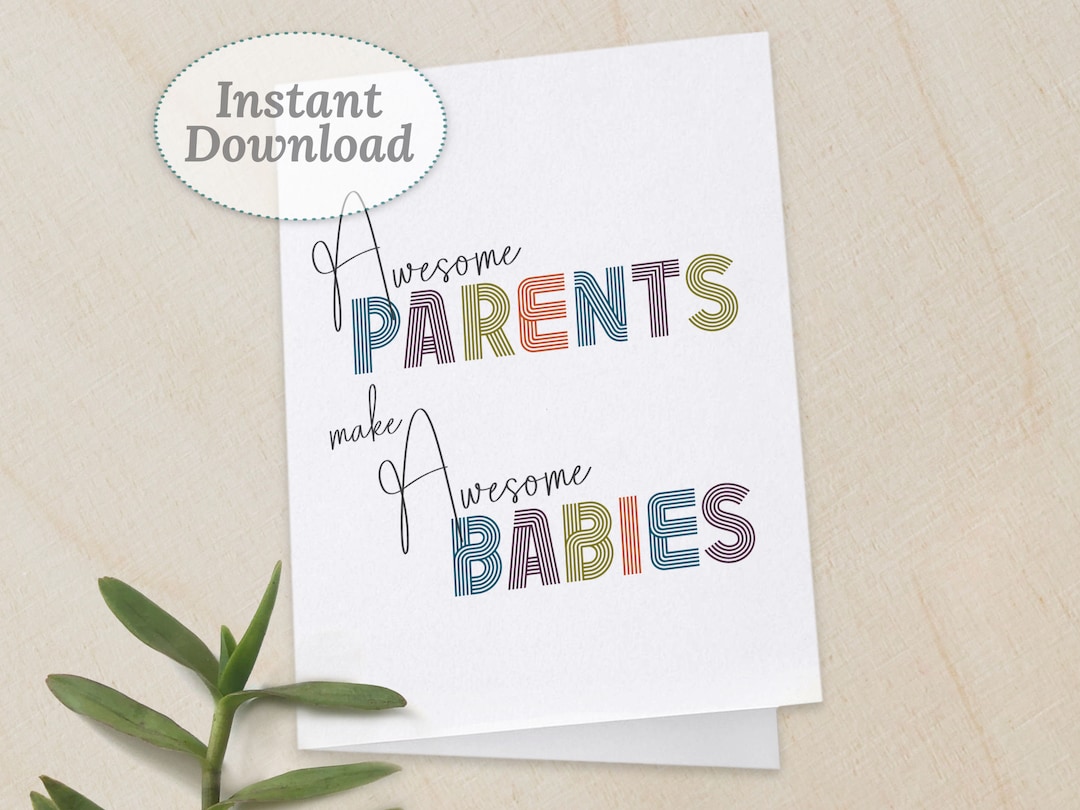 New Baby Printable Card, Instant Download PDF, Funny Baby Shower Card ...