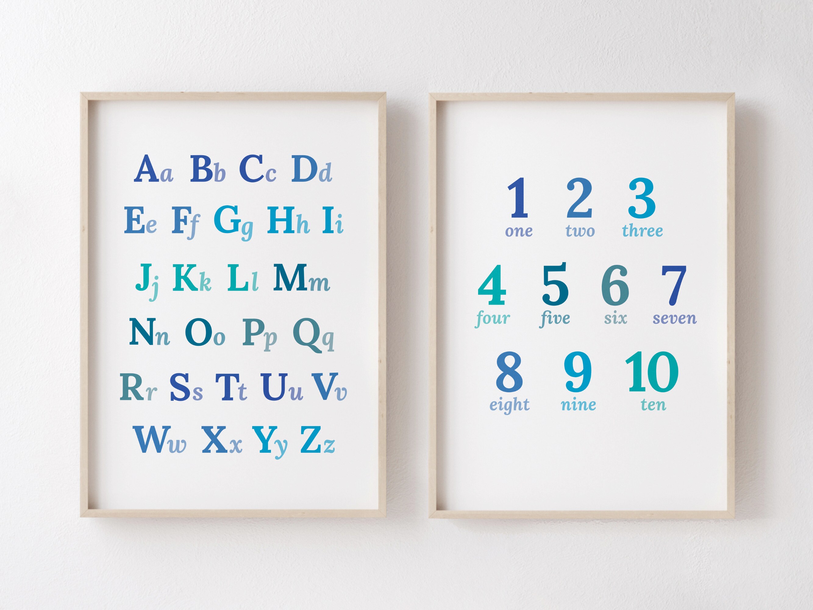 Alphabet Poster for Nursery PRINTABLE Ocean Colors Baby Gift Wall Decor ...