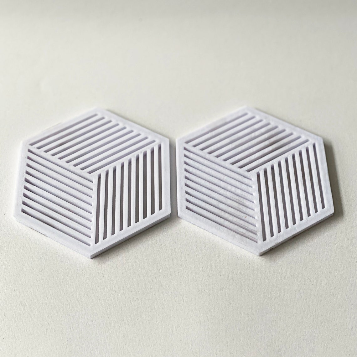 Geometric Hexagonal Coasters 3D Printed Black or White - Etsy UK
