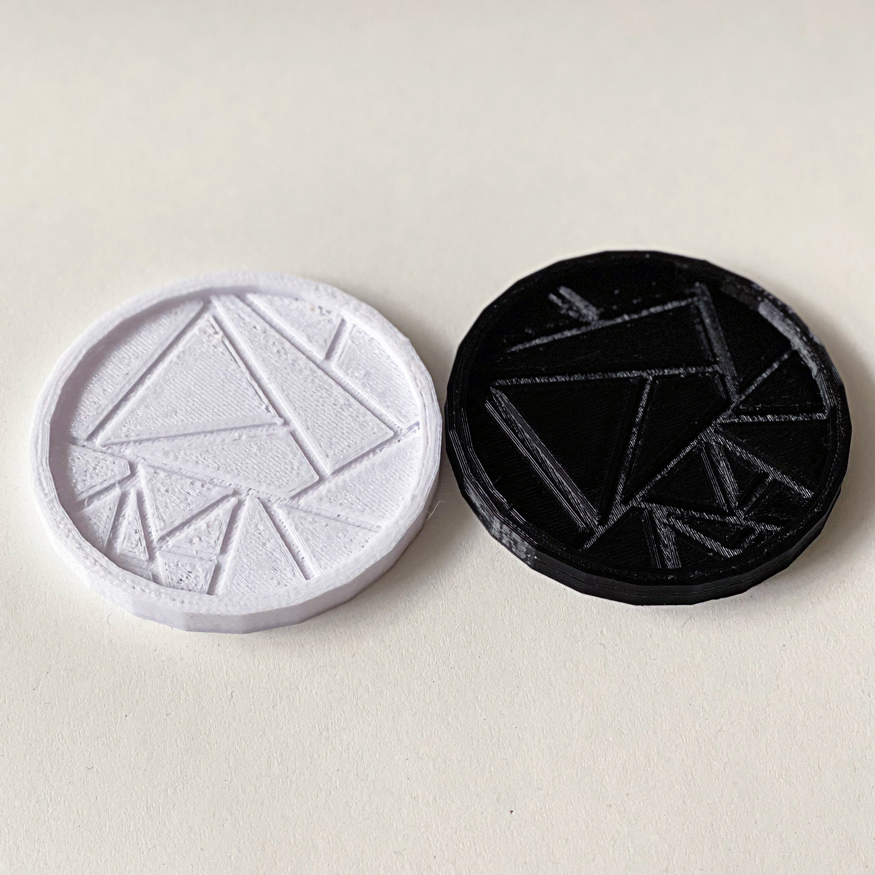 Geometric Circular/round Coasters 3D Printed Black or White - Etsy India