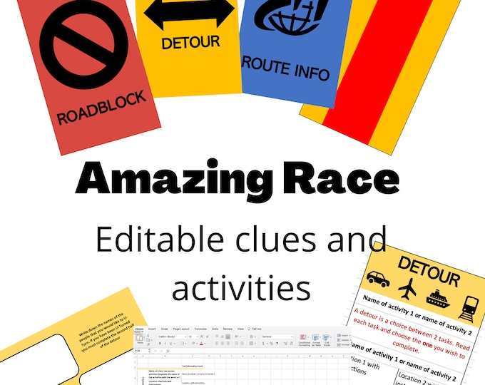 Editable Amazing Race Template Clues - Etsy