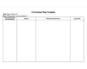 Editable Curriculum Map Template School Year Curriculum Planning ...