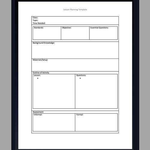 EDITABLE Lesson Plan Template in Google Docs Digital Lesson - Etsy